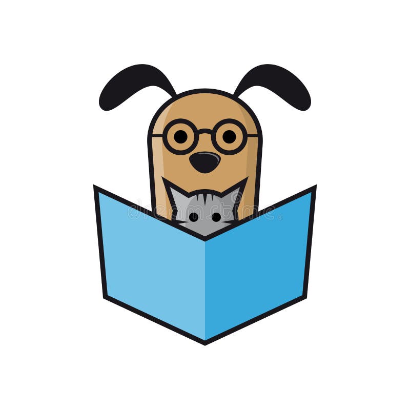Dog and cat reading a book stock vector. Illustration of character ...