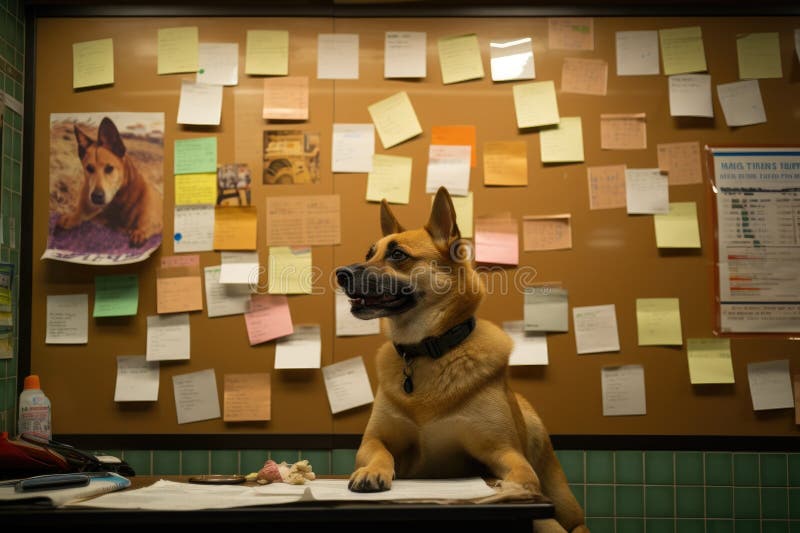 Dog and Cat with Sticky Notes Image. Generative AI Stock Illustration ...