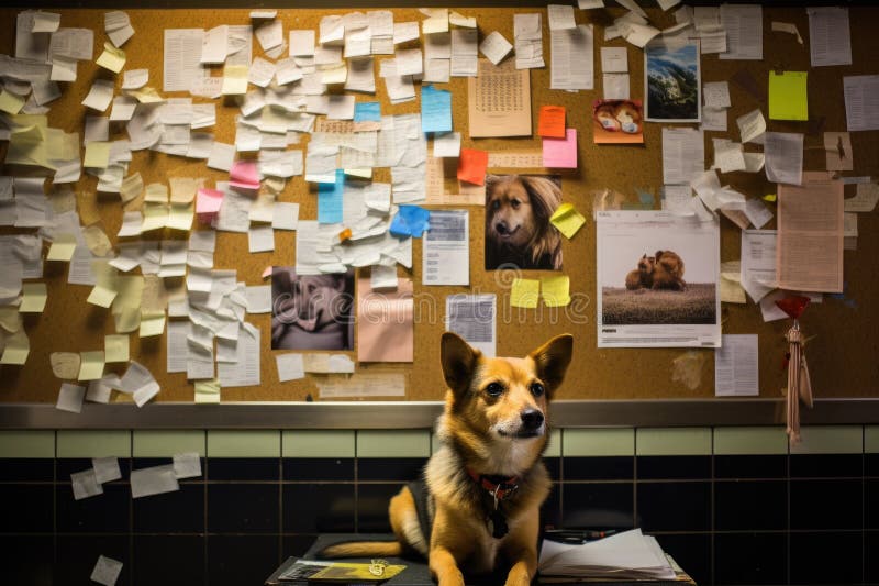 Dog and Cat with Sticky Notes Image. Generative AI Stock Image - Image ...