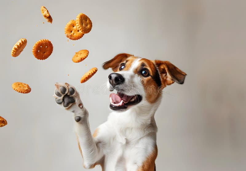 Dog Catching Flying Crackers Stock Photo - Image of canine, young ...