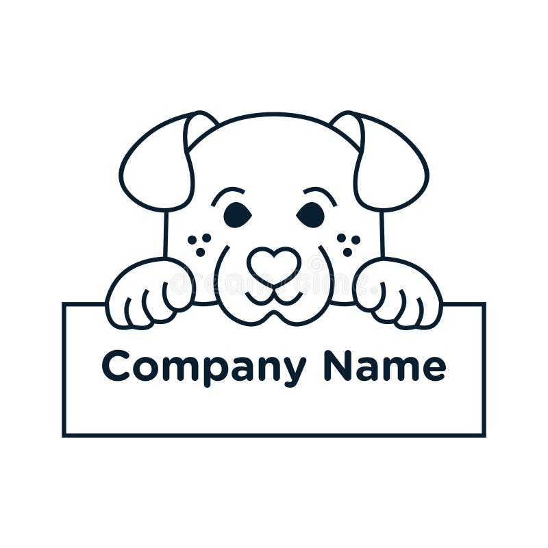 Dog Character Logo Template Stock Illustration - Illustration of funny ...