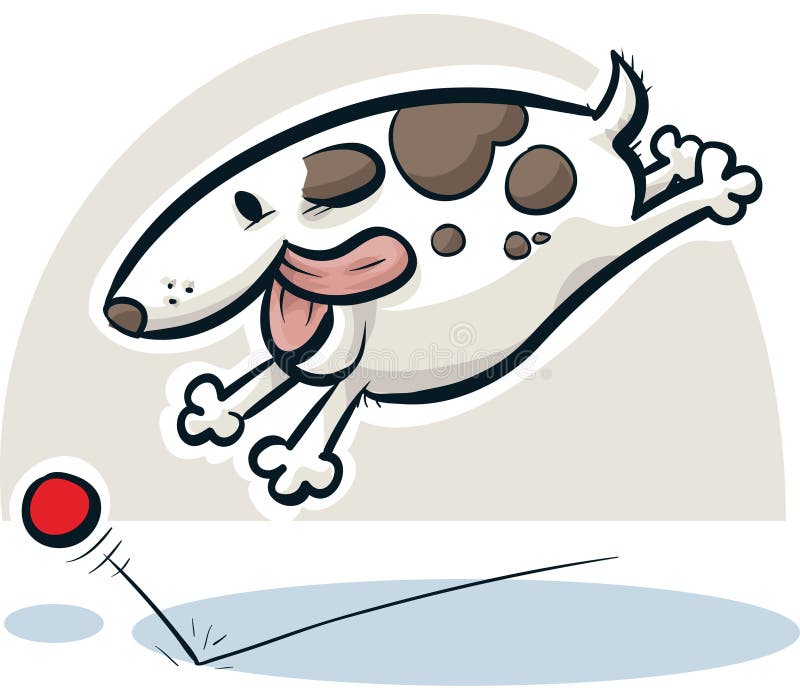 Dog chasing a ball stock vector. Illustration of jumping - 7946297