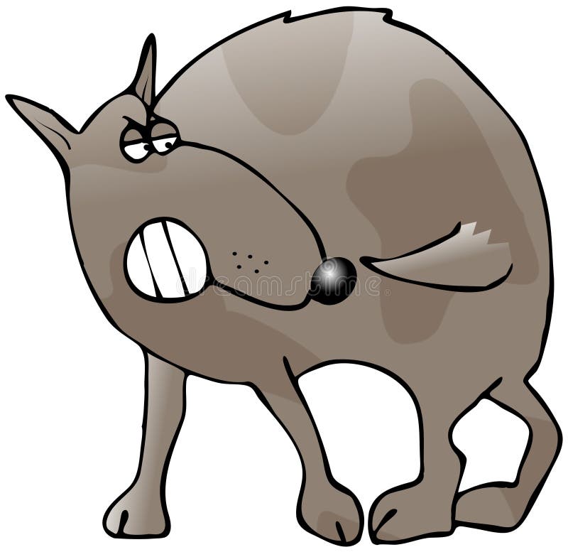 Dog Chasing Its Tail stock illustration. Illustration of canine - 5925639