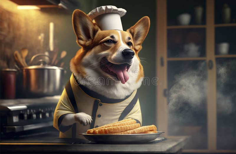 Dog Chef Cooks in the Kitchen. Created with Generative Ai Technology ...