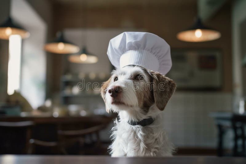 Dog with Chef Hat in Kitchen. Generative AI Stock Illustration ...