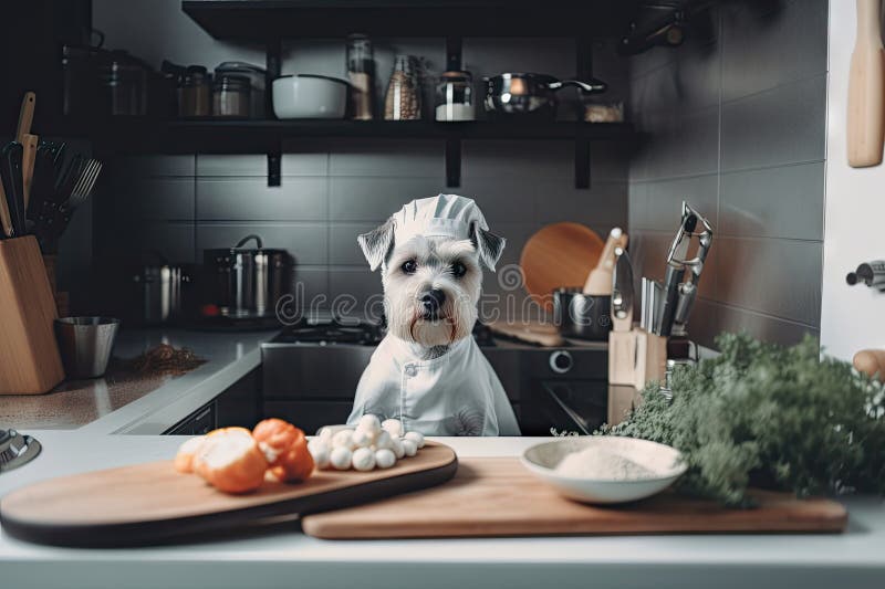 Dog Chef Preparing Fresh and Nutritious Meal for Their Pet in Modern ...