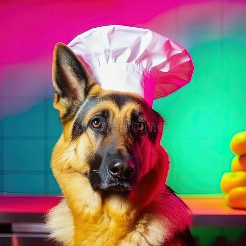 Dog in Chef Uniform, Complete with Toque Hat. Generative AI Stock ...
