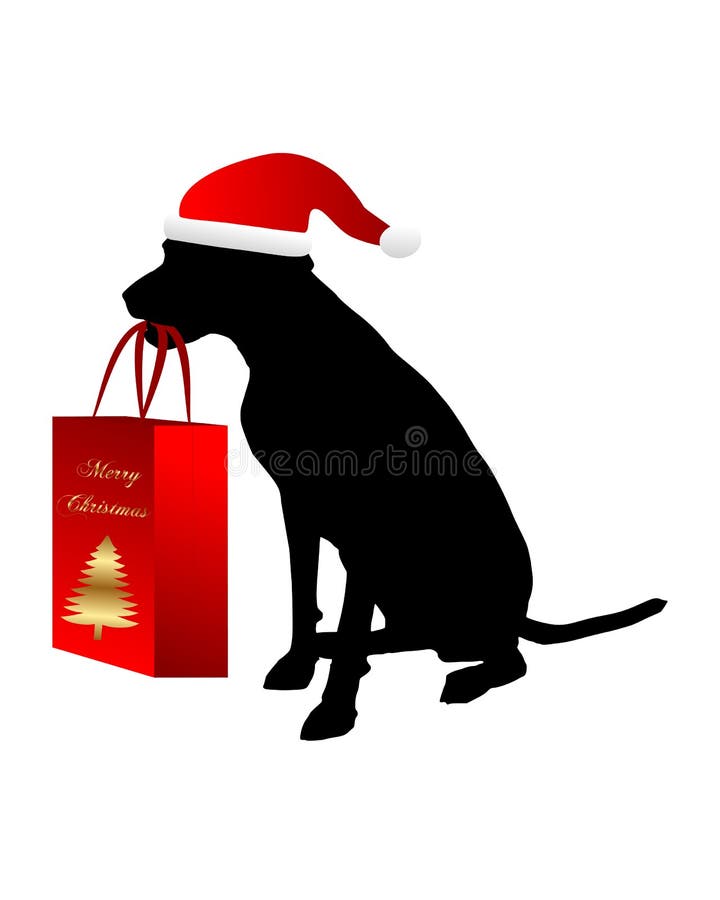Dog with christmas gift stock vector. Illustration of pack - 48072561