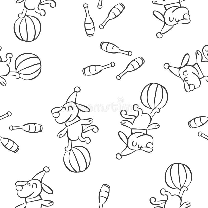 Dog Circus Cute Doodle Style Stock Vector - Illustration of funny ...