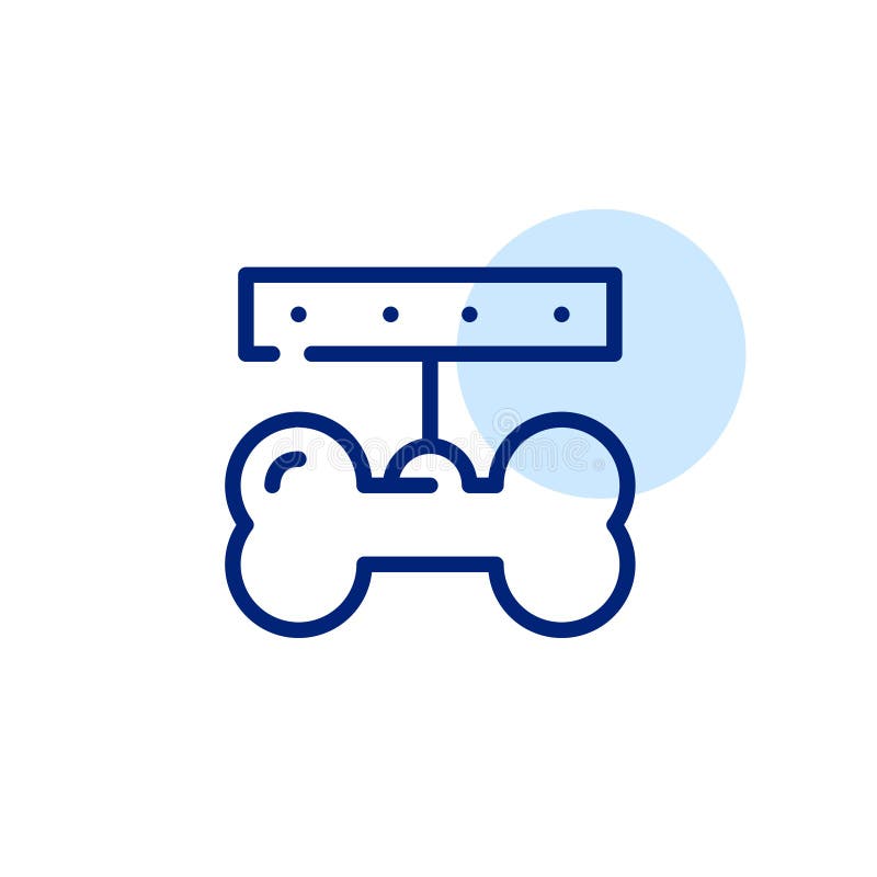 Dog Collar with Bone Name Tag. Pixel Perfect, Editable Stroke Line Icon ...