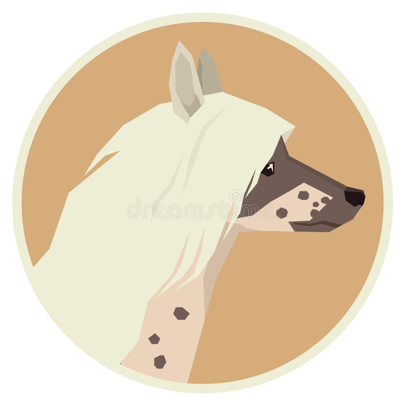 Dog Collection Chinese Crested Geometric Style Icon Round Stock Vector ...