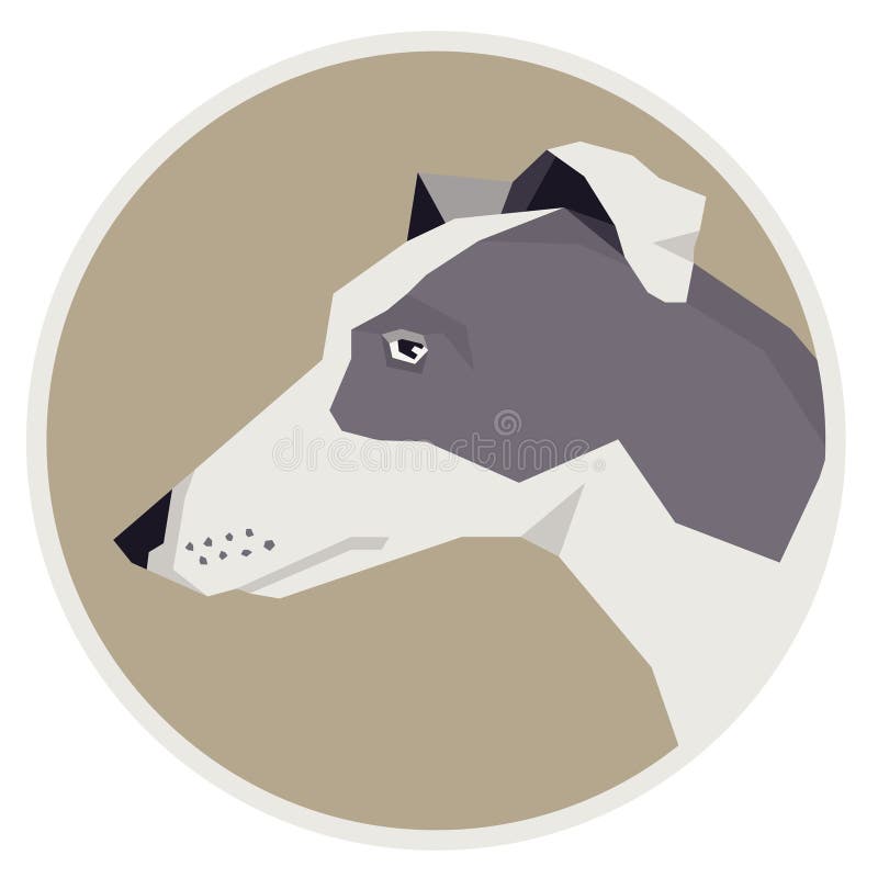 Dog Collection Greyhound Geometric Style Icon Round Stock Vector ...