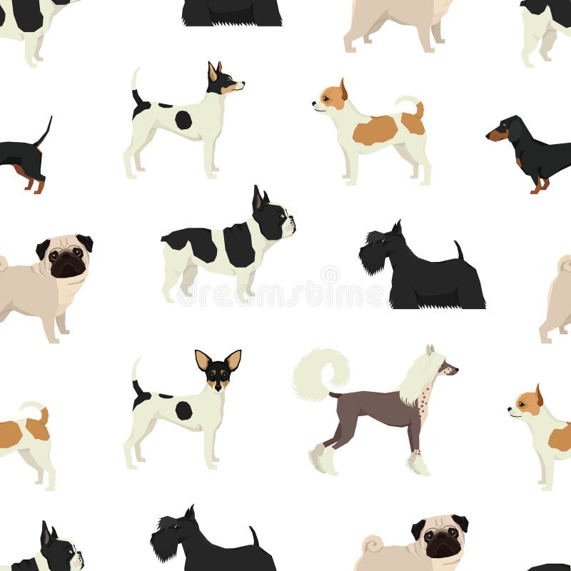 Dog Collection Seamless Pattern Stock Vector - Illustration of seamless ...