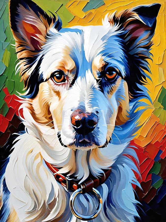Dog with a Colorful Background Stock Illustration - Illustration of ...