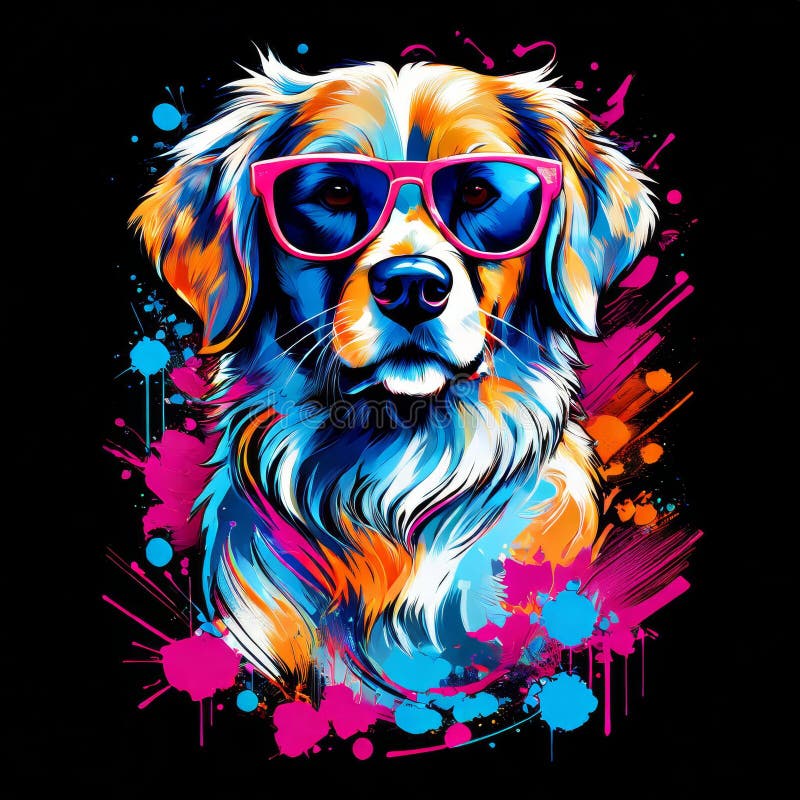 A Dog Colorful Splash Art Vector Art Stock Illustration - Illustration ...