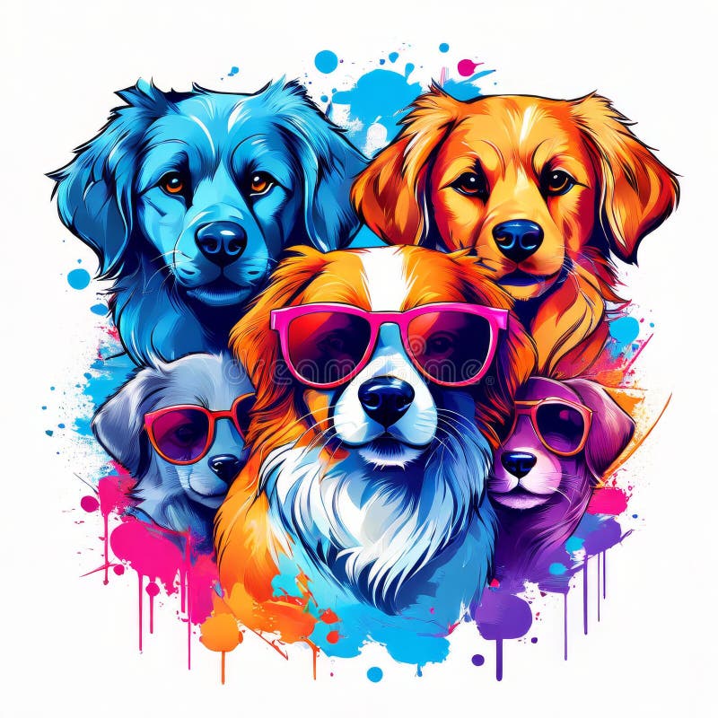 A Dog Colorful Splash Art Vector Art Stock Illustration - Illustration ...
