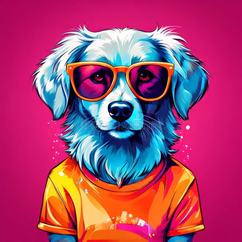 A Dog Colorful Splash Art Vector Art Stock Illustration - Illustration ...