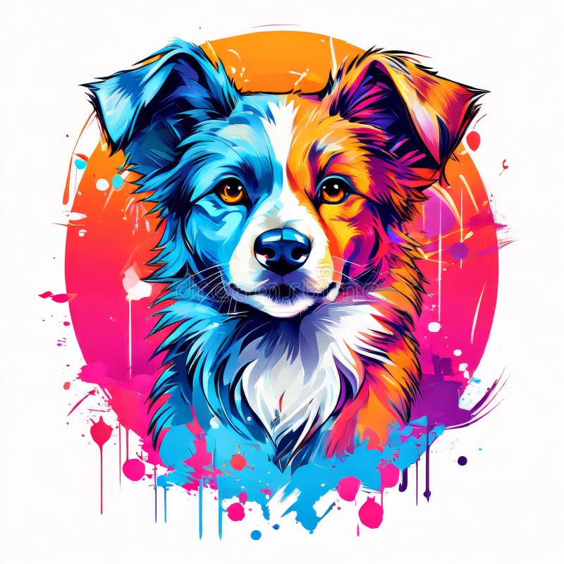 A Dog Colorful Splash Art Vector Art Stock Illustration - Illustration ...