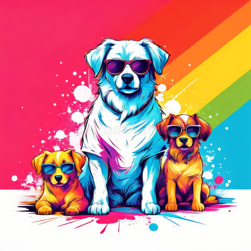 A Dog Colorful Splash Art Vector Art Stock Illustration - Illustration ...