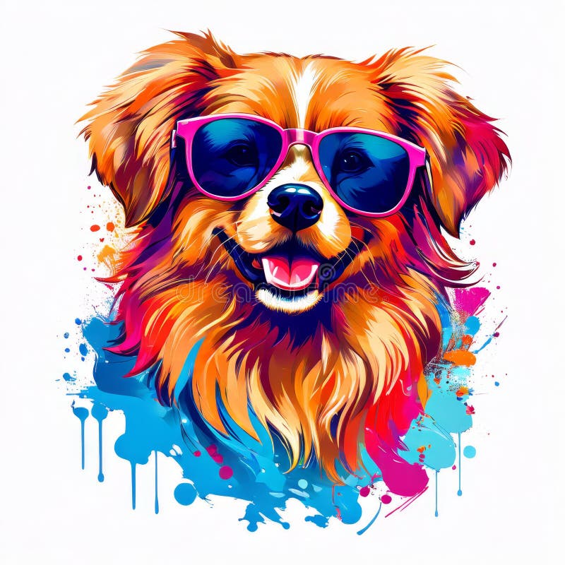 A Dog Colorful Splash Art Vector Art Stock Illustration - Illustration ...