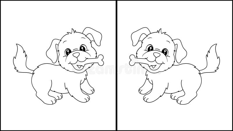 Cartoon Illustration of a Playful Puppy with Floppy Ears and a Wagging ...
