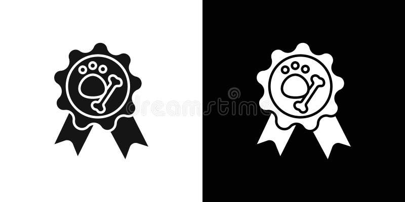 Dog Competition Icon Flat Vector Set Outline Stock Vector ...