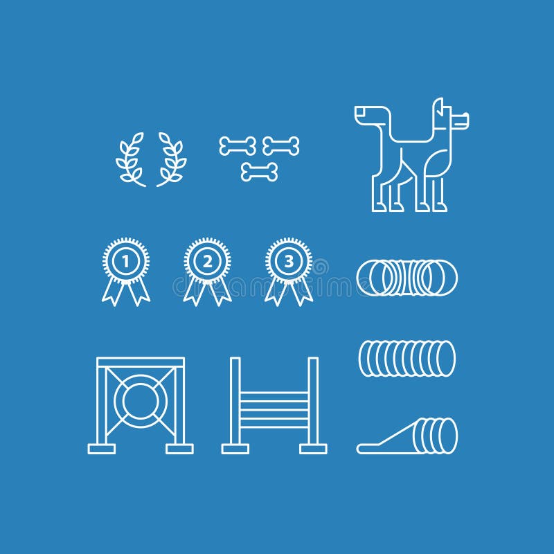 Dog Competition, Playground Set. Stock Illustration - Illustration of ...