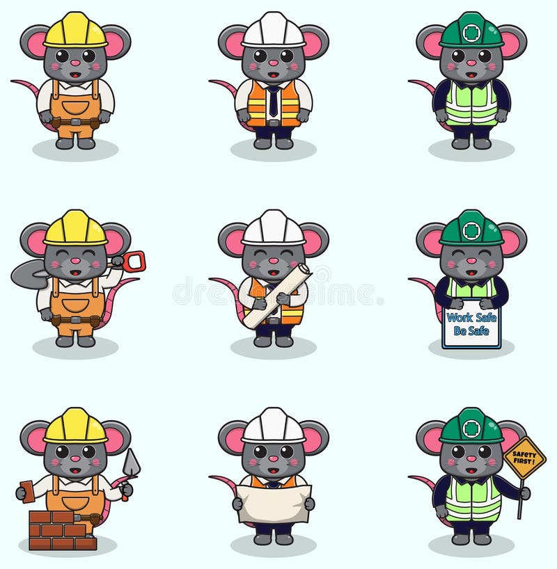 Construction Funny Mouse Stock Illustrations – 146 Construction Funny ...