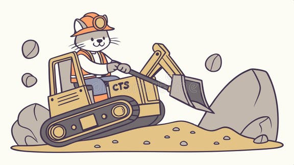 Dog Construction Worker Digging, Excavation Work, Site Preparation ...