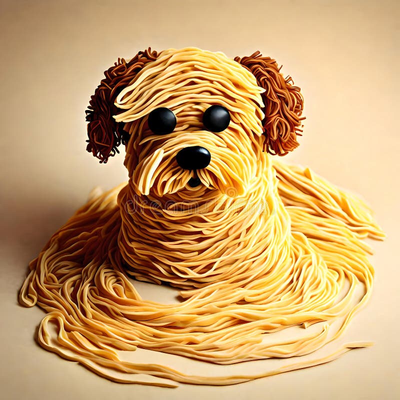 Dog Created with Spaghetti - Ai Generated Image Stock Illustration ...
