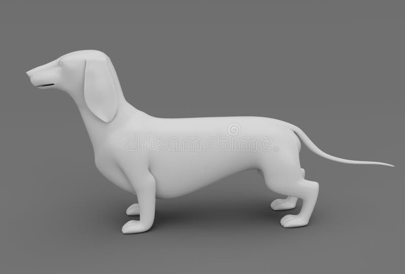 Dog 3d Rendering on White Background Minimal 3d Illustration Stock ...
