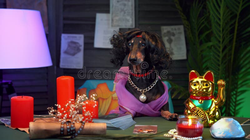 Dog Tells Fortunes Using Tarot, Metaphorical Cards, Intuition Esoteric ...