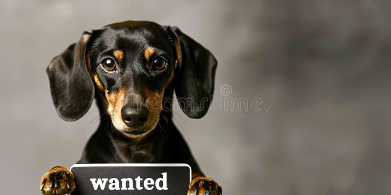 Dog Delinquent in the Police Wanted Stock Photo - Image of placard ...