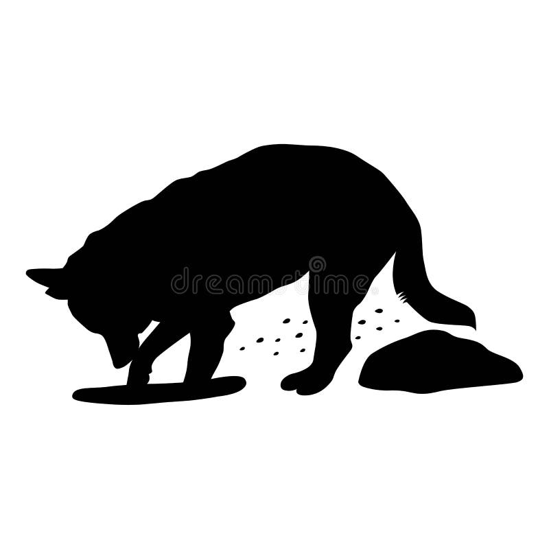 Dog Digging Hole Silhouette Stock Vector - Illustration of black, white ...