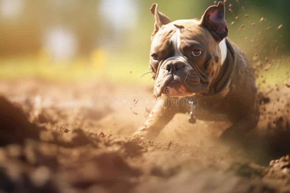 Dog Digging in a Muddy Hole with Dirt Flying Stock Photo - Image of ...