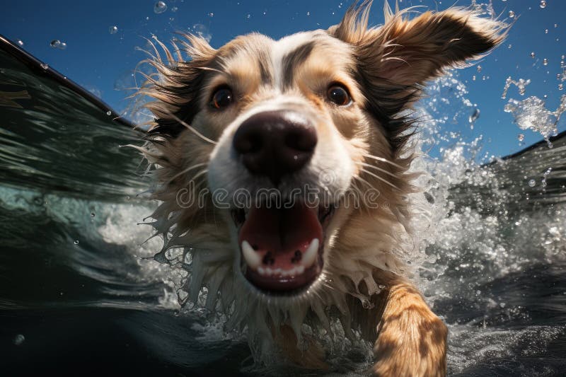Dog Diving Underwater. AI Generative Stock Illustration - Illustration ...