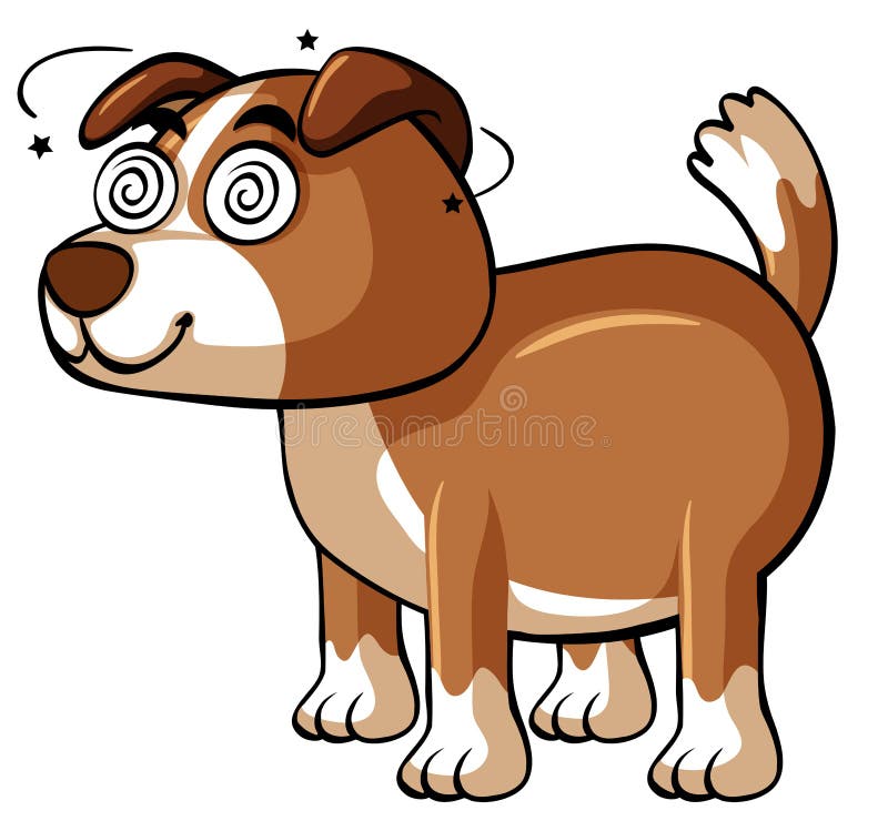 Dog with dizzy eyes stock vector. Illustration of exotic - 96597450