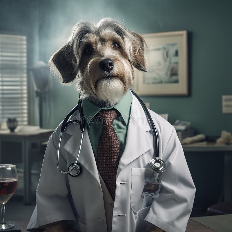Dog in Doctor Costume with Statoscope. Generative AI Stock Image ...