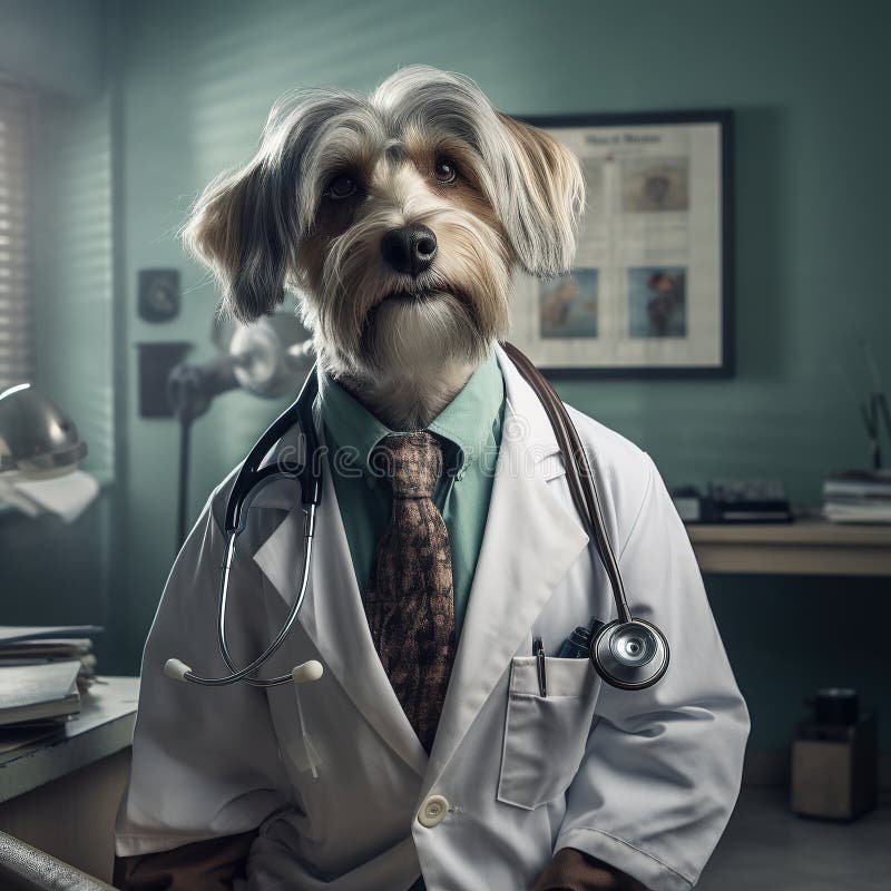 Dog in Doctor Costume with Statoscope. Generative AI Stock Image ...