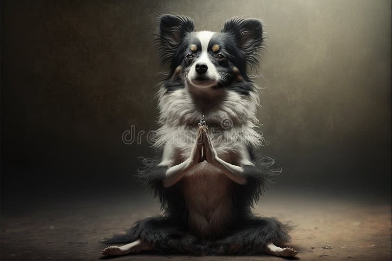 Dog Doing Yoga Illustration Generative Ai Stock Illustration ...