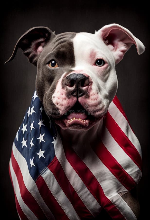 Dog Draped with USA Flag. AI Generated Stock Illustration ...