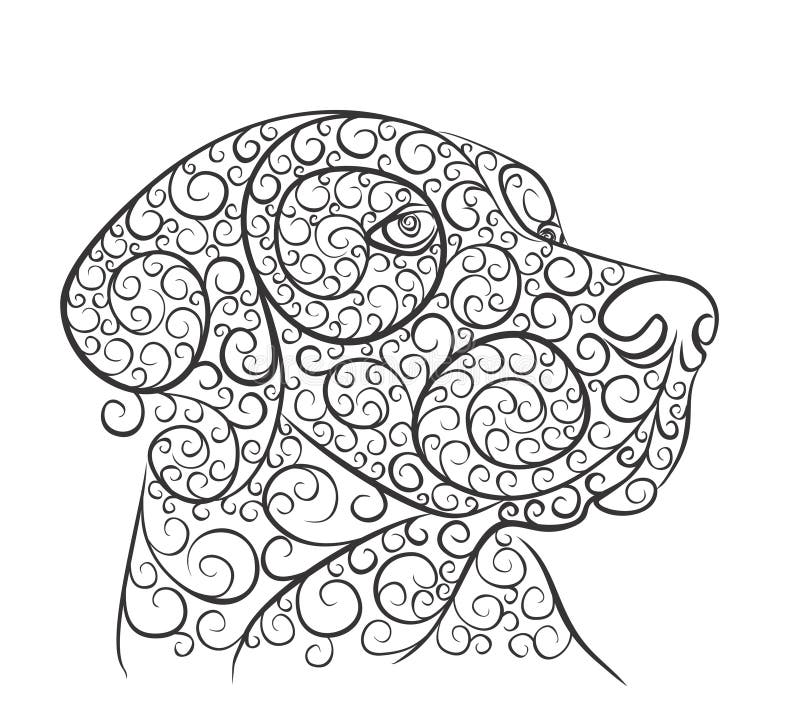 Dog. stock vector. Illustration of head, pattern, hunter - 53273106