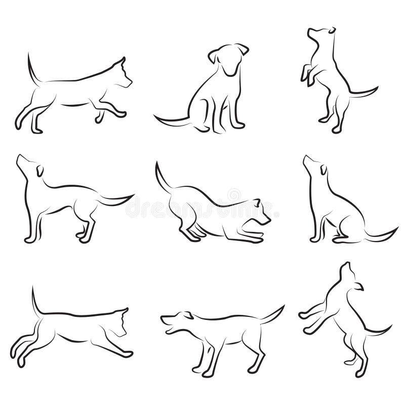 Dog drawing set stock vector. Illustration of decor, beautiful - 10856219