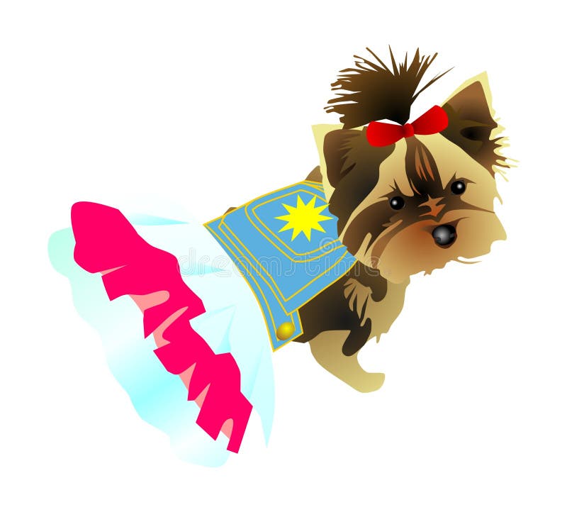 Dog in a dress stock vector. Illustration of care, nose - 14660363