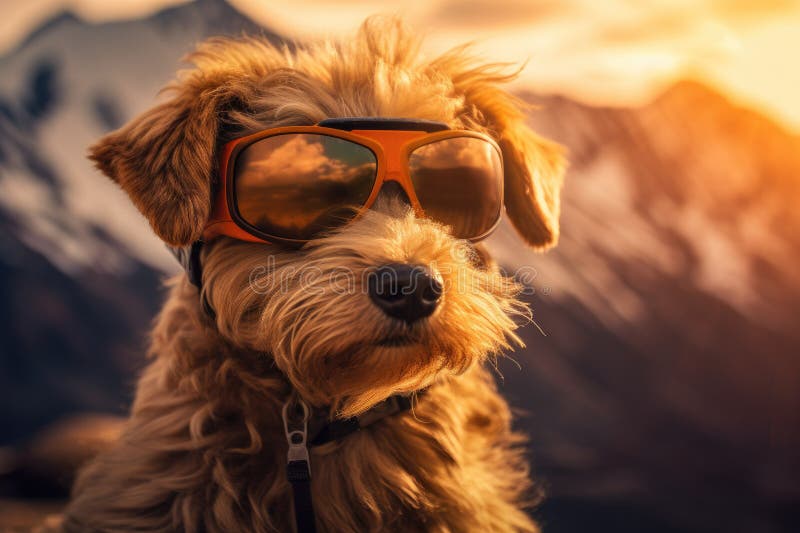 A Dog Dressed As a Climber Who Conquers Mount Stock Illustration ...