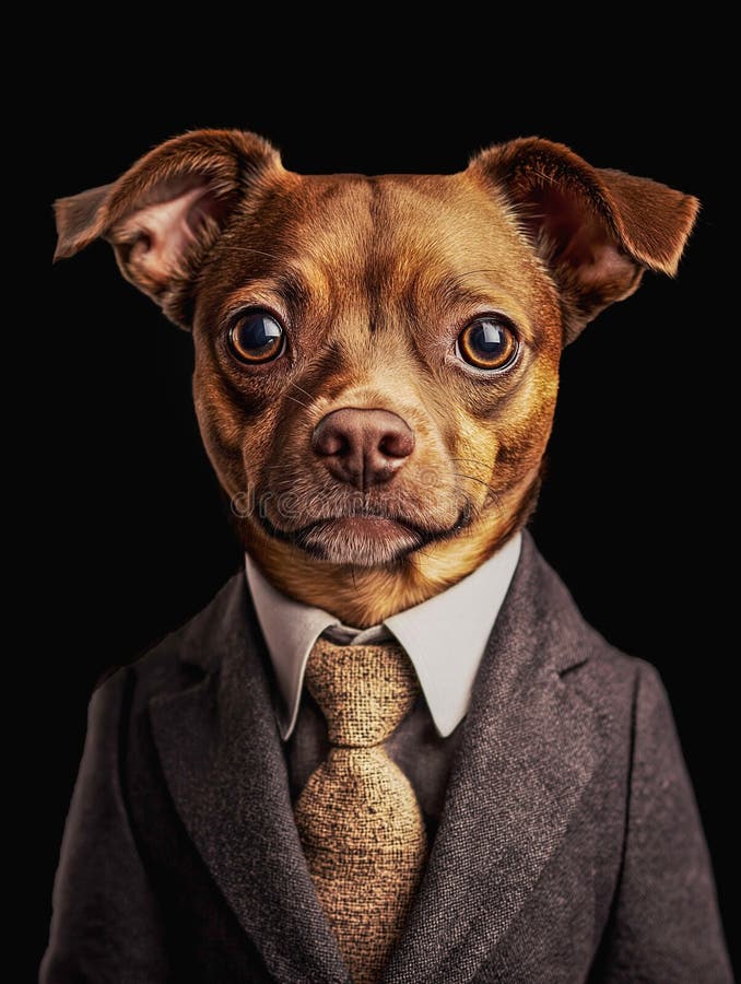 Dog in a suit and tie stock photo. Image of marketing - 335515522