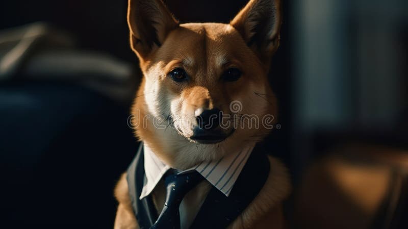 Dog Dressed As an Office Worker Generative AI Stock Illustration ...