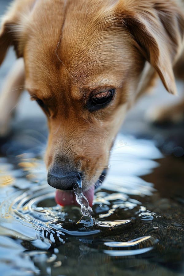 Dog Drinking Water Close-up. Selective Focus Stock Photo - Image of ...