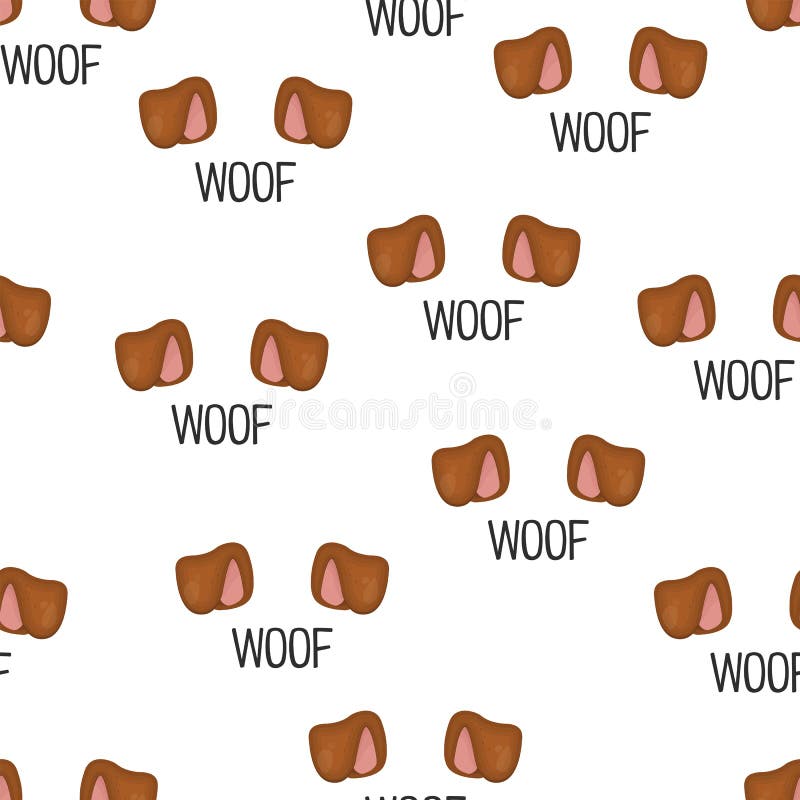 Dog Ears Isolated. Vector Illustration. Seamless Pattern. Woof. Stock ...