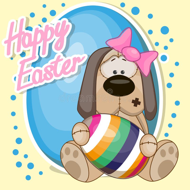 Dog with egg stock vector. Illustration of baby, painting - 50986869